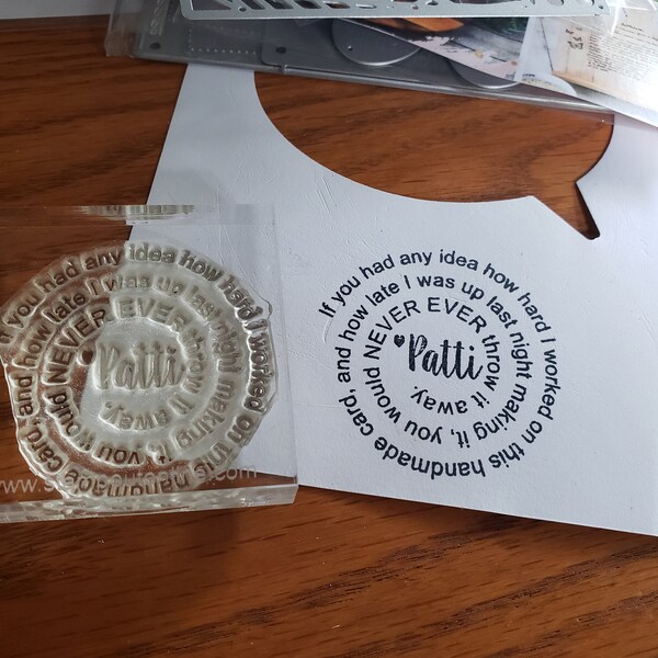 Custom Rubber Stamp for the Back of Handmade Cards Projects and Crafts ...