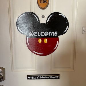Disney Welcome Sign, Mickey, Minnie, Mickey Door Hanger, Disney Door ...