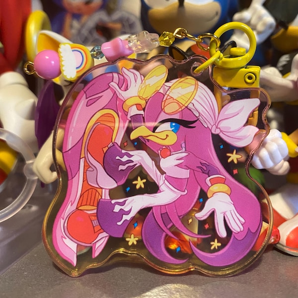 Sonic Inspired Colourful Gradient Acrylic Keychains Charms Shadow ...