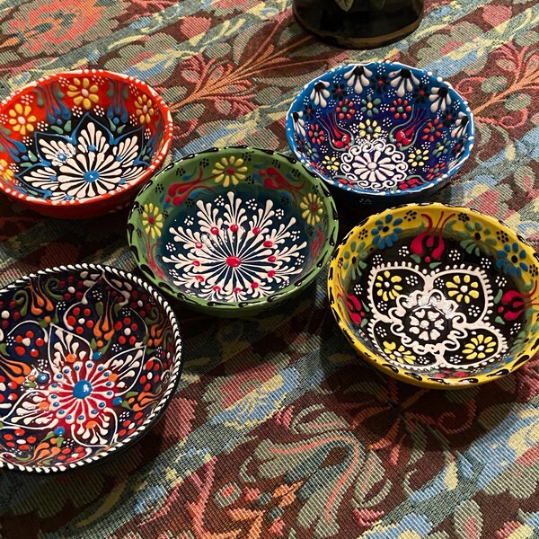 4.7" Small Pottery Bowl, Handmade Ceramic Bowl for Breakfast Serving ...