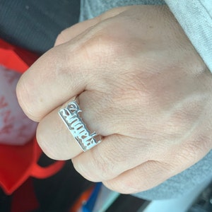 Personalized Name Ring Cursive Font Name Ring Custom Name | Etsy