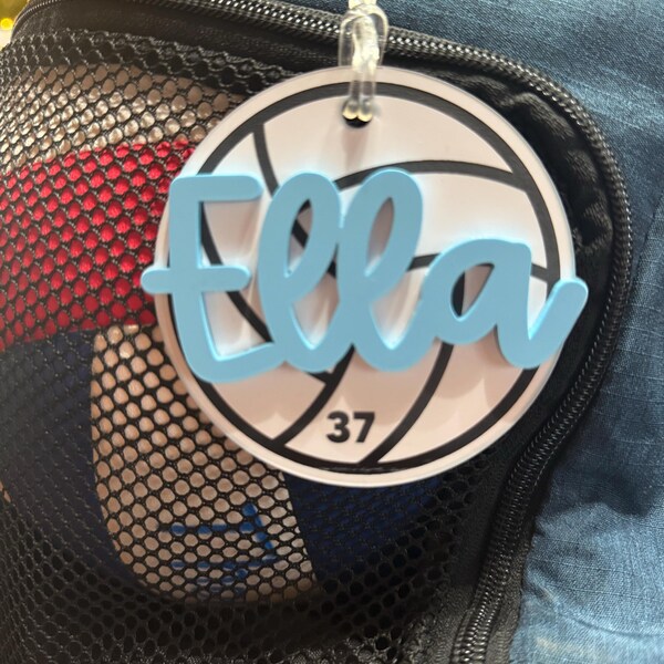Personalized Volleyball Bag Tag, Volleyball Bag Charm, Volleyball ...