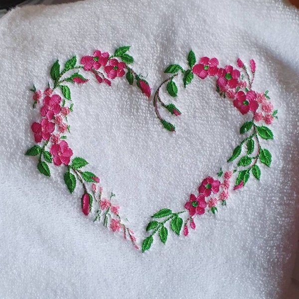 Cute Heart Embroidery Design - Flower Machine Embroidery File - PES JEF ...