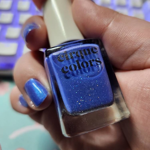 Periwinkle Blue Color Shifting Vegan Nail Polish - Blue Shimmer ...