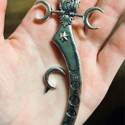 The Lilith Hair Dagger, Witch Hair Stick, Witch Hair Sword, With Athame ...
