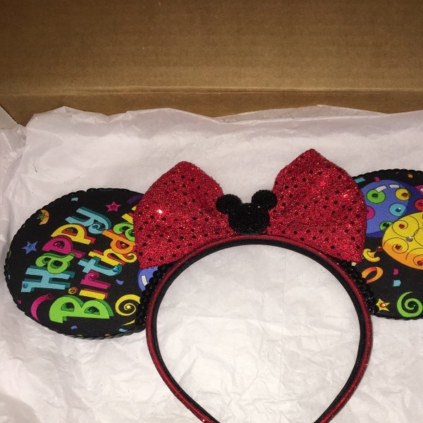 Happy Birthday Disney Inspired Mouse Ears the Original Hand Embelished ...
