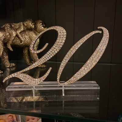 Luxury Rhinestone GOLD Table Number for Wedding/ Quinceanera/ Gold ...