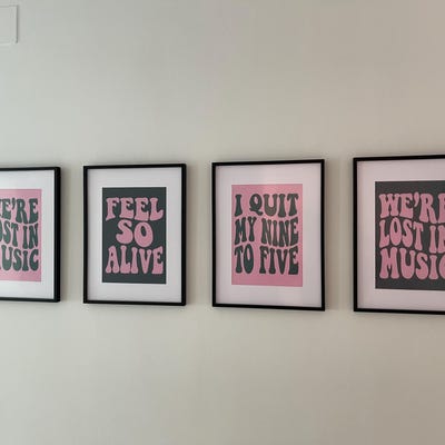 Song Lyrics Print Music Wall Art Disco Pop 70s Poster Pop Music Prints ...