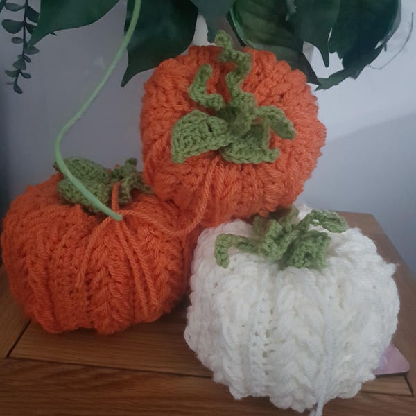 CROCHET PATTERN + VIDEO Pumpkin Spice Wheat Stitch™ Crochet Pumpkin Trio Pattern - Diy Fall ...