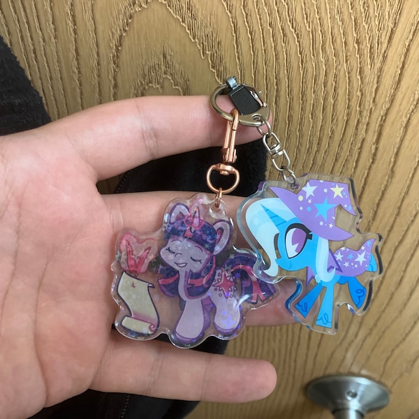 Mane 6 Ponies Acrylic Epoxy Holo-star Keychain - Etsy