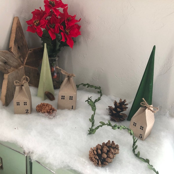 Advent Calendar Christmas Village House Kit, DIY Make Your Own - Etsy