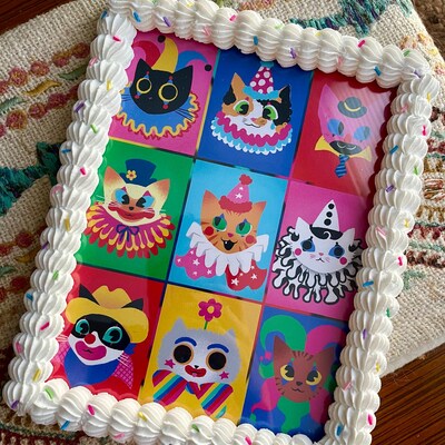 Fake Cake Photo Frame White With Colorful Sprinkles and Cherries on Top ...