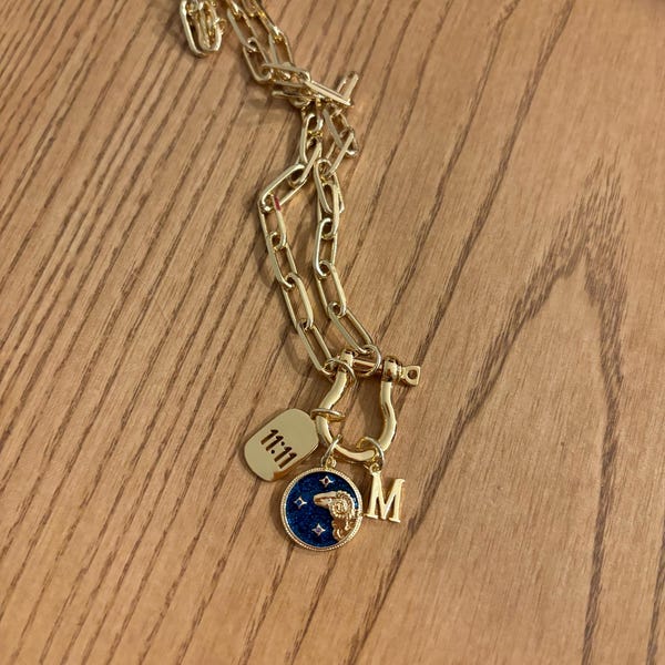 Build Your Own Custom Necklace. Gold Multi Charm With Carabiner ...