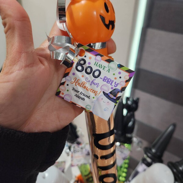 Halloween Bubbles Tag Halloween Kids Halloween Favor Tag School ...