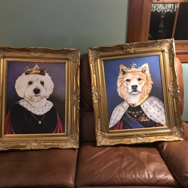 Queen Pet Portrait, Royal Pet Portrait, Pet Portrait, Custom Pet ...