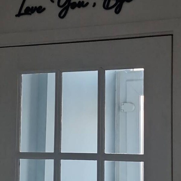 Wooden 'love You, Bye' Sign - Above Door Hallway Sign - Natural Wood ...