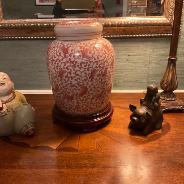 Dark Red Mahogany Porcelain Vase Stand - Etsy