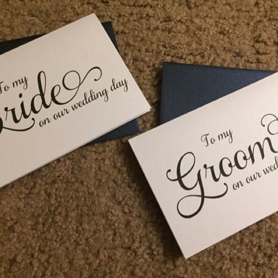 To My Groom Card & to My Bride Card set to My Groom on Our Wedding Day ...