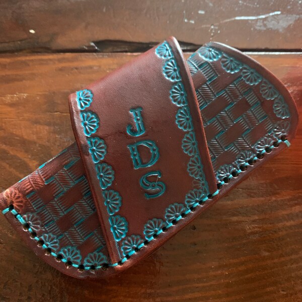 Leather Hand Tooled Keychain Hanger for Your Car Keys or Purse. 8" Long ...