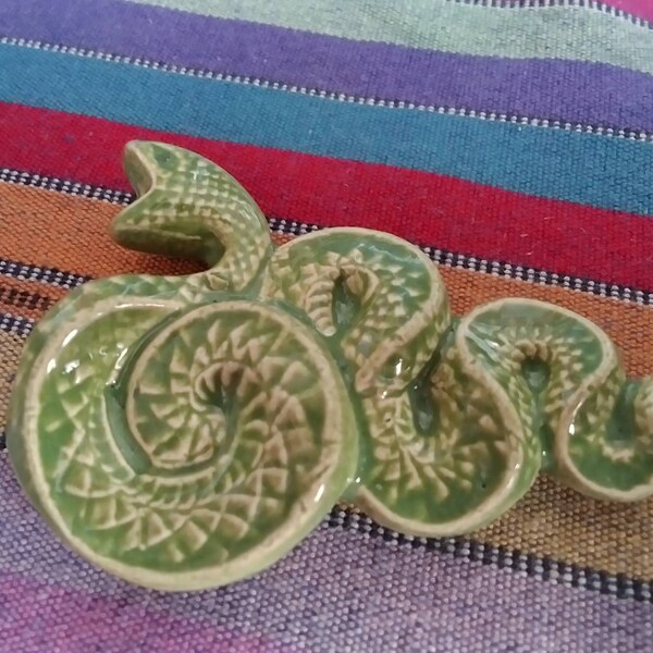 Green Ceramic Snake for Mosaic Garden Art, Stepping Stone or Patio Wall ...