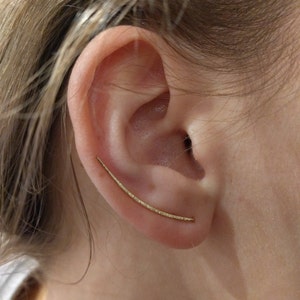 Ear Climber, Ear Cuff, Ear Crawler, Hammered, Sterling Silver, 14k Rose ...