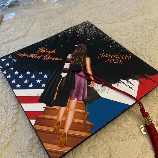 Personalized Africa America Graduation Cap Topper, Custom Country Flag ...