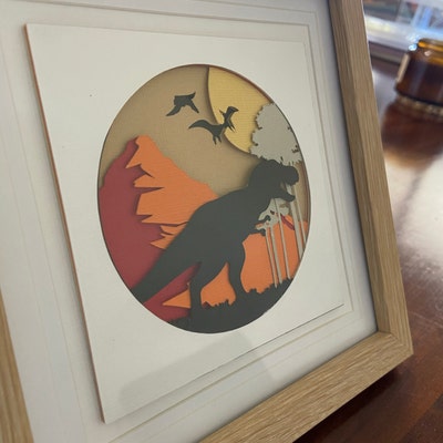 3D Dinosaur Shadow Box Double Bundle Brontosaurus and T-rex Shadow ...