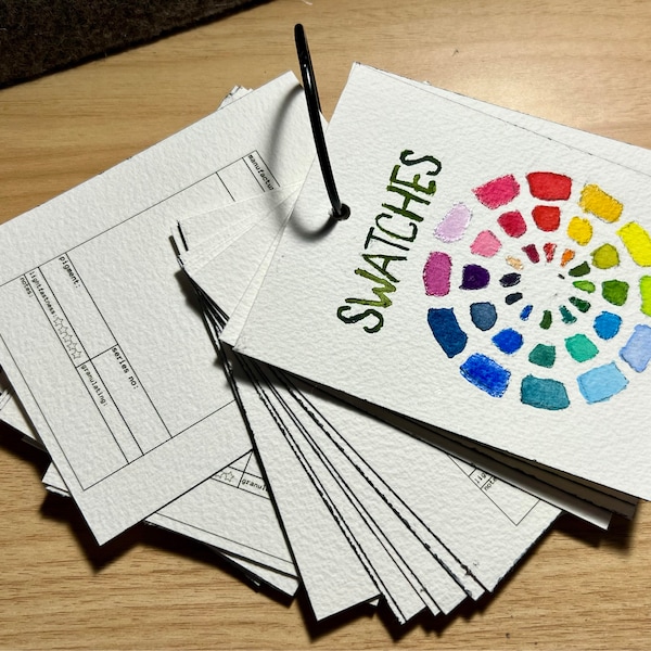 Digital: Blank Watercolor Swatch Card Template for Watercolor Paints ...