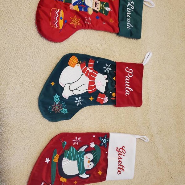 Personalized Christmas Stockings Luxury Velvet Stocking Embroidered ...
