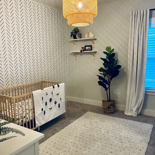 Herringbone Klein geometrisch wandschablone - XL 21.6"x39" Stencil ...
