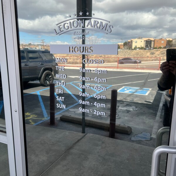 Custom Business Hours Vinyl Decal, Store Hours Decal, Business Hours ...