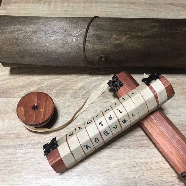 Spartan Scytale - Wood Cipher Device Replica - US Import Taxes INCLUDED ...