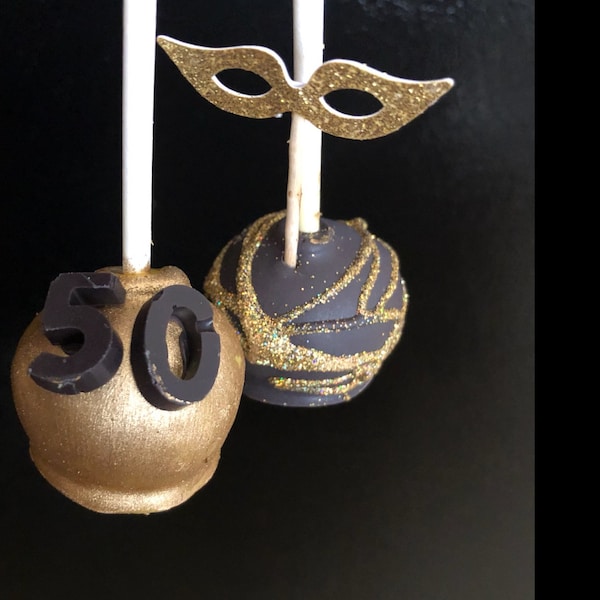 Set of 25 Pcs -gold Glitter Masquerade Mask Cupcake Toppers - Birthday ...