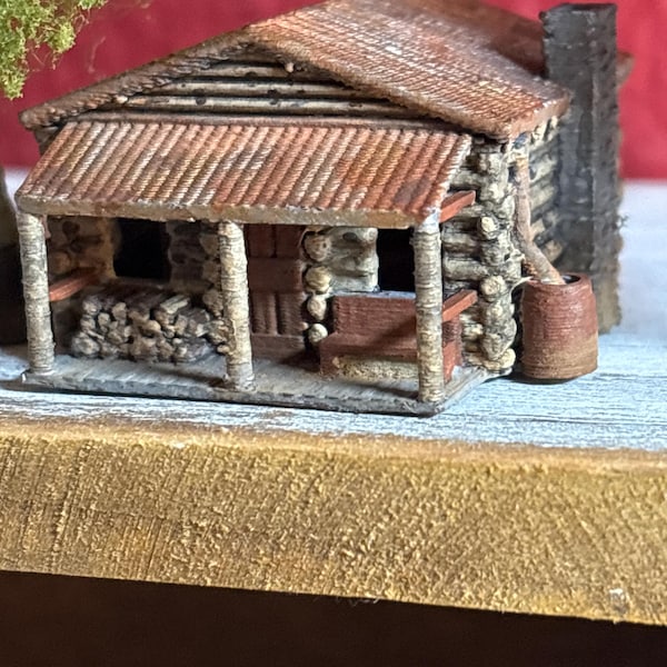N-scale Log Cabin Model, Detailed Interior Front Porch Benches - 1:160 ...