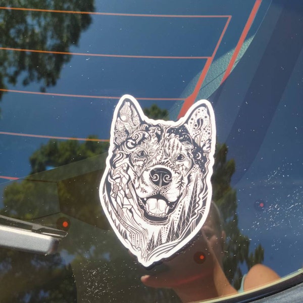 Husky/siberian Husky Dog Sticker, Wild Slice, Vinyl Decal, Dog Sticker ...