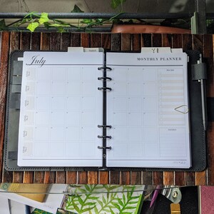 All Black Leather Refillable Planner , Leather A5 6 Ring Binder ...