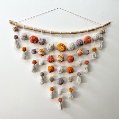Extra Large Rustic Pom Pom Wall Hanging FREE SHIPPING - Etsy