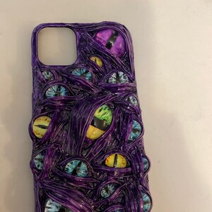 Handmade iPhone Case Glow in the Dark Purple Venom Cat Eyes Handmade ...