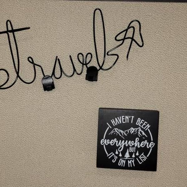 Travel Wire Word Sign | Travel Wall Art | Handmade Travel Metal Word ...