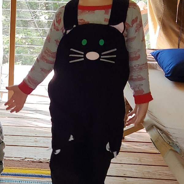 Handmade Cat Dungaree Overalls in Black Cord - Etsy