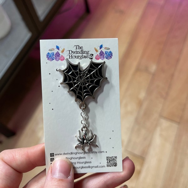 SPIDERWEB ENAMEL PIN, Spider Pin, Web Pin, Spider Web Pin, Horror Pin ...