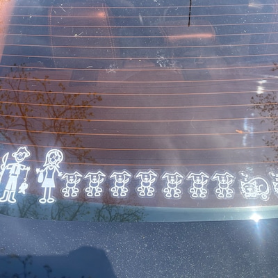 TOTOMO 13 Stick Figure My Family Car Decal Sticker style1 Mom Dad ...