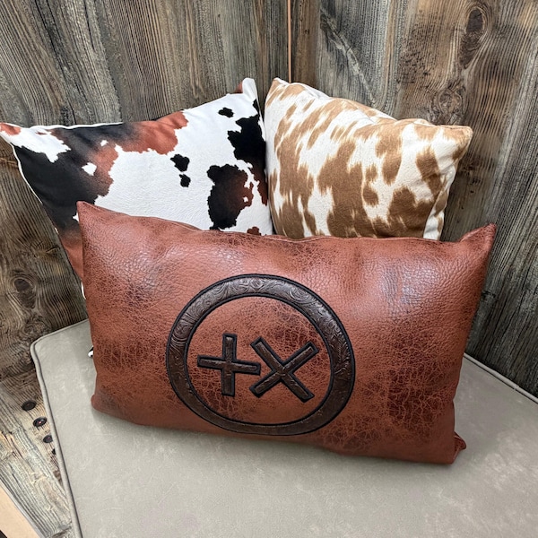 Custom Brand Pillows Leather Western Decor Pillows for Gifting ...