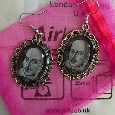 William Shakespeare Earrings Shakespeare Earrings Shakespeare Jewellery ...