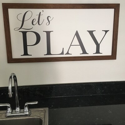 Lets Play Sign-playroom Sign-toy Room Wall Art-toy Room Sign-kids Game ...