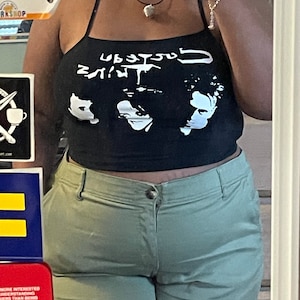 Part 1 black crop tank top punk anarcho | Etsy