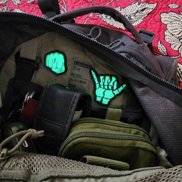 Shaka Hang Loose Gesture Hand Skeleton Bones Rubber Patch - Etsy