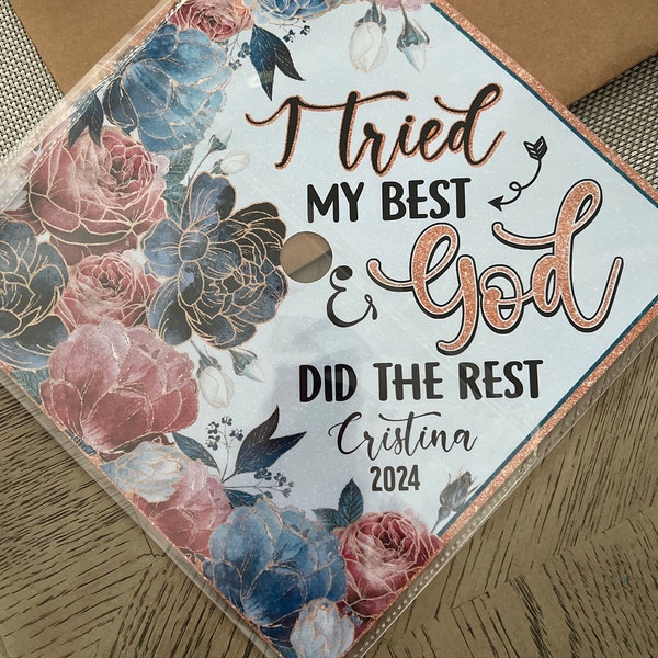 Personalized God Did the Rest Printed Cap Topper, Religious God ...