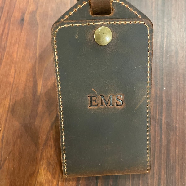 Personalized Leather Luggage Tag: Handmade Custom Duffle Bag Tag - Etsy