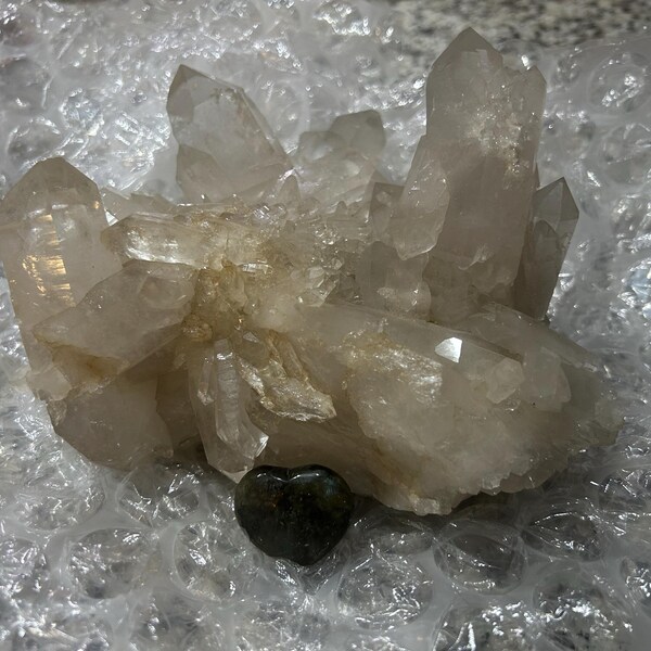 Large Moroccan Quartz Cluster With Stunning Calcite and Hematite ...